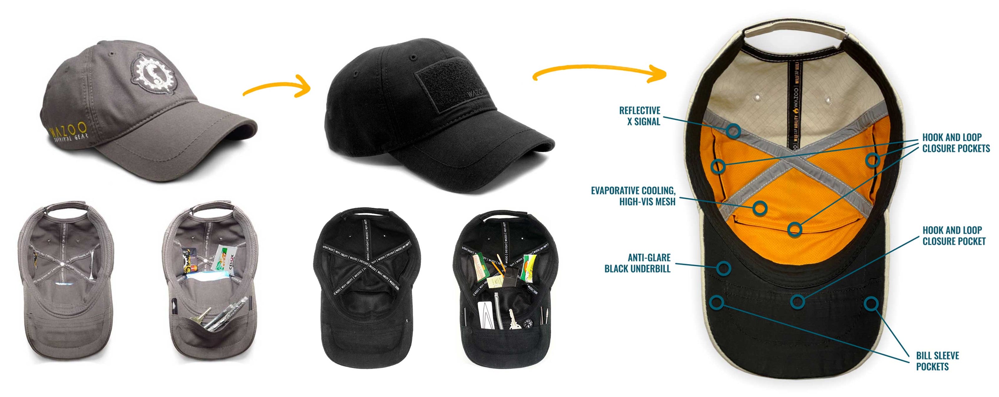Cache Cap Goes Grey: The Hidden Pocket Hat Throwback – Wazoo Gear
